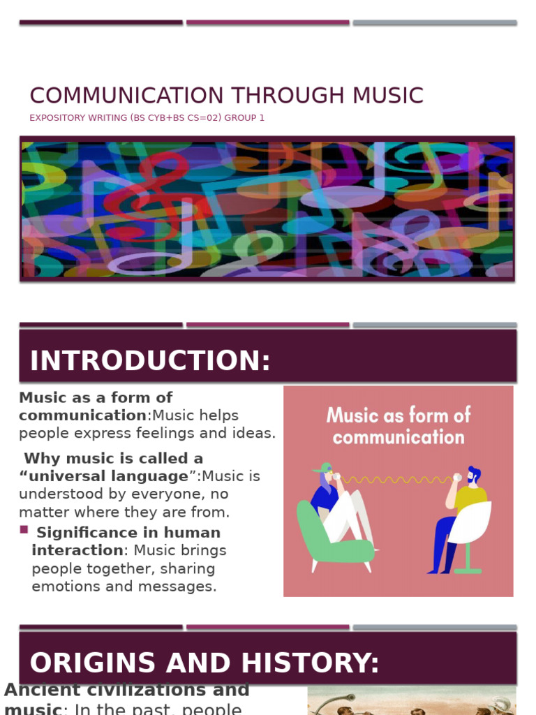 Communication Through Music. (BS CYB+BSCS) | PDF | Communication | Emotions
