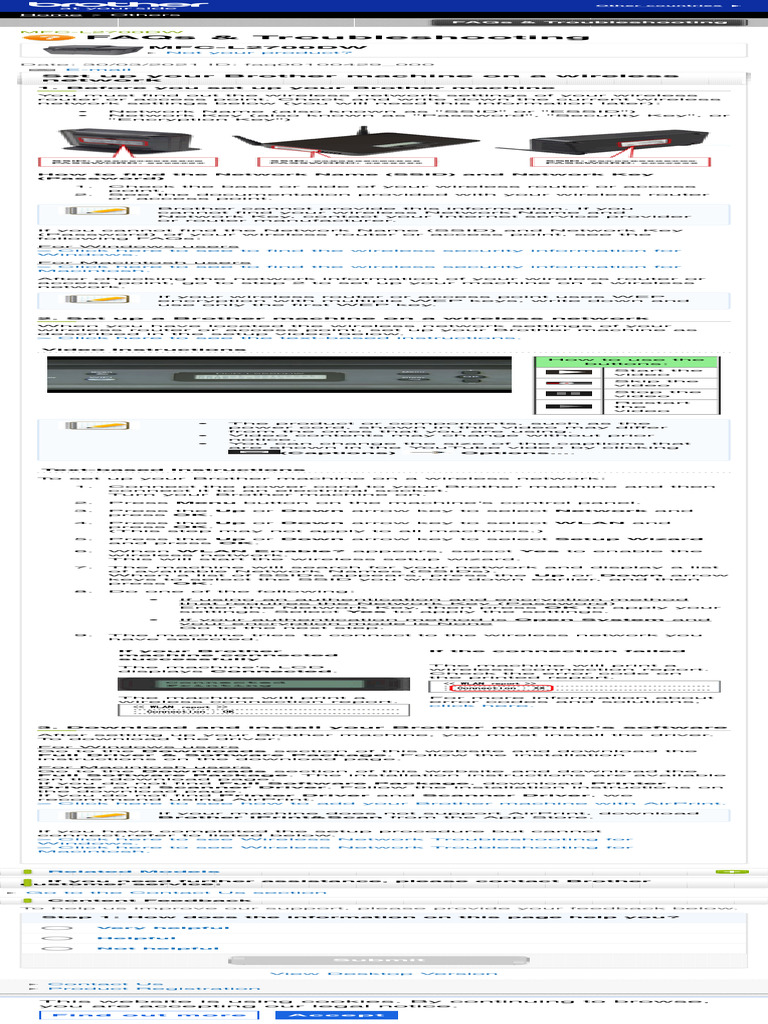 Set Up Your Brother Machine On A Wireless Network Brother | PDF ...