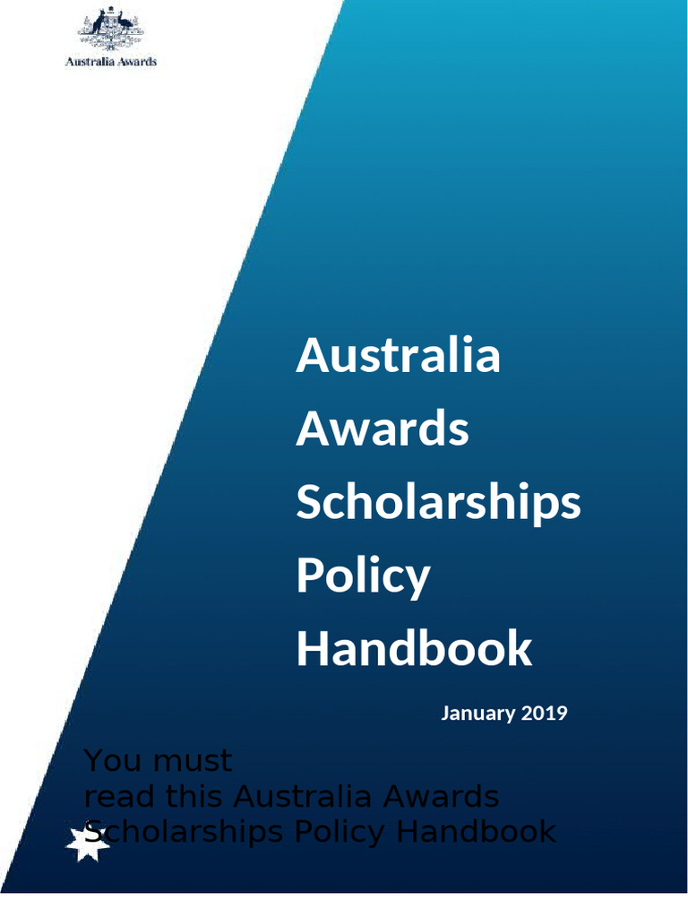 Aus Awards Scholarships Policy Handbook | PDF | International English ...