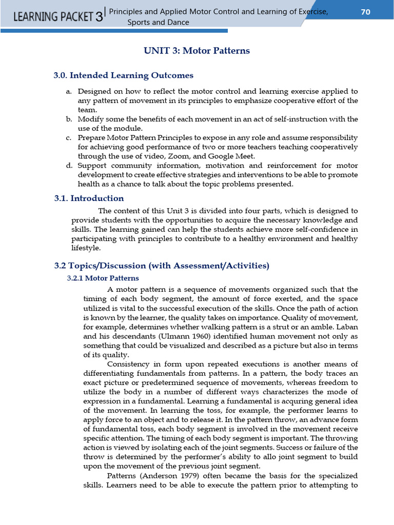 PED 7 - UNIT 3 (1st Sem 2024-2025) | PDF | Anatomical Terms Of Motion