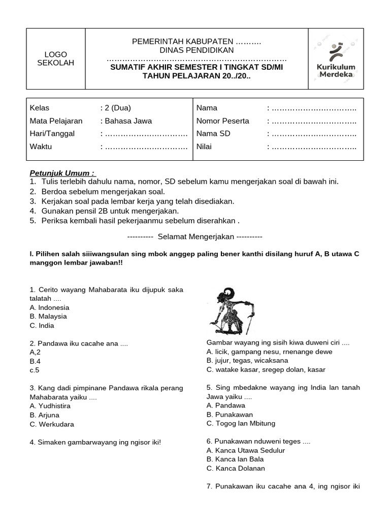 Bahasa Jawa Kelas 2 | PDF