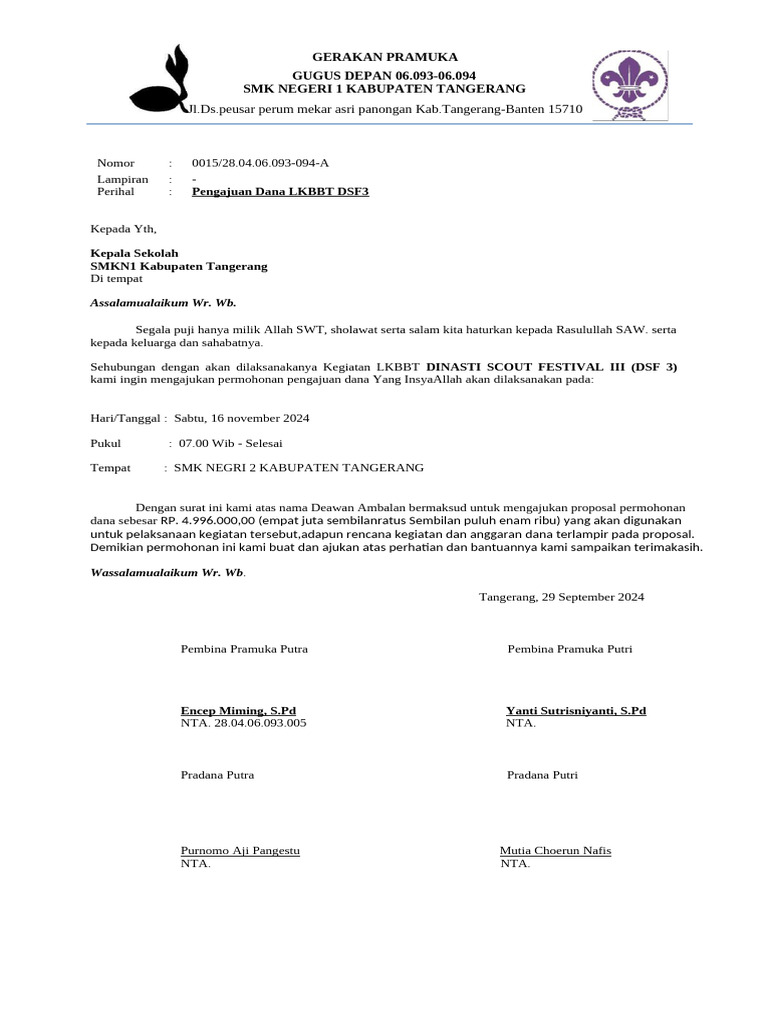 PROPOSAL PENGAJUAN DANA DFS 3 Final Revisi | PDF