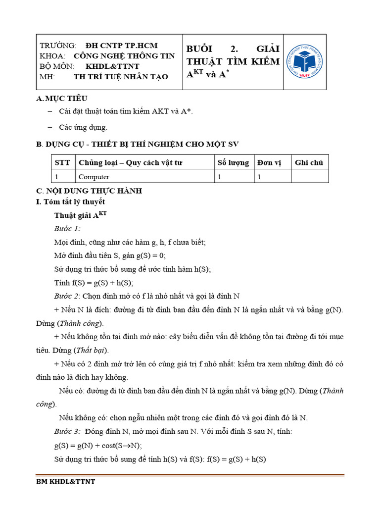 Tuan2 - Tim Kiem Theo AKT Và A-Star | PDF