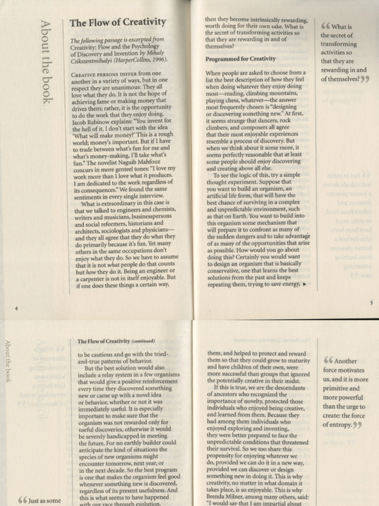 Flow by Mihaly Csikszentmihalyi | PDF