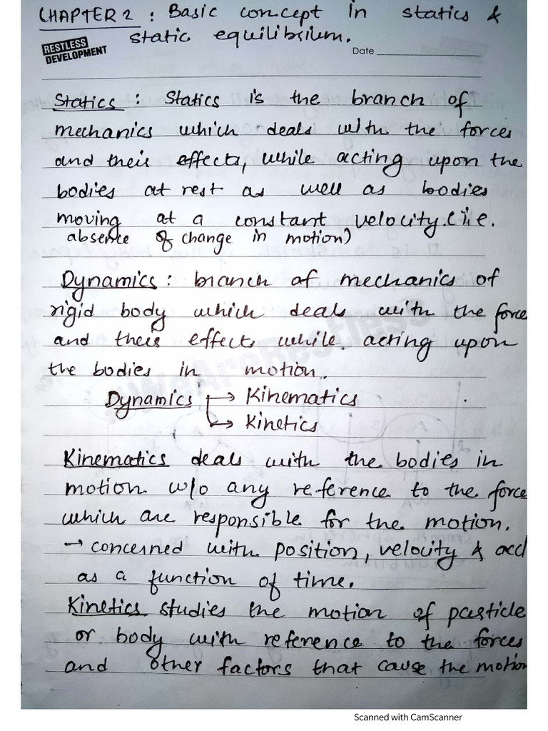 Chapter 2 Basic Concept in Statics and Static Equilibrium | PDF