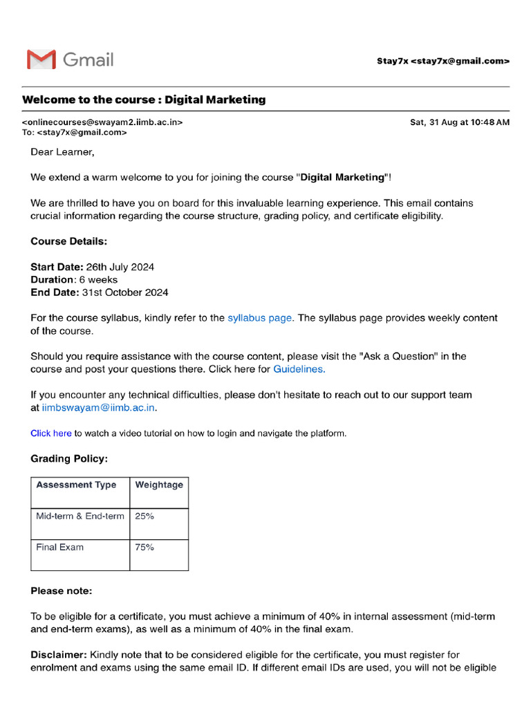 Welcome To The Course: Digital Marketing 20240902080416 | PDF
