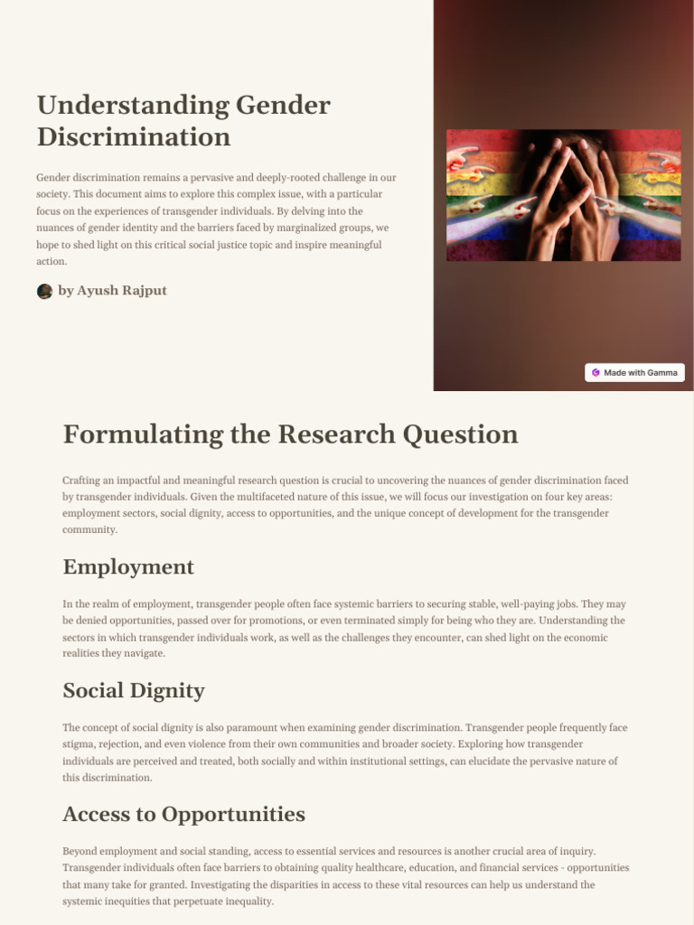 Understanding Gender Discrimination | PDF | Transgender | LGBTQIA+ Studies