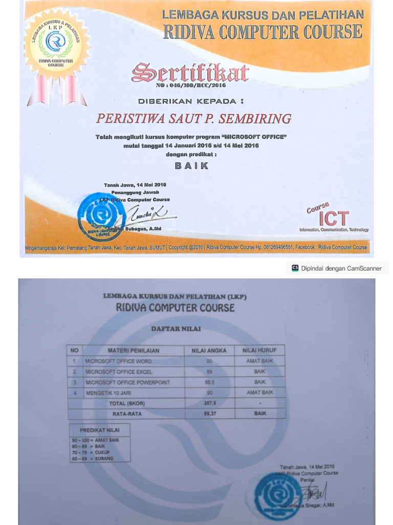 Sertifikat komputer | PDF