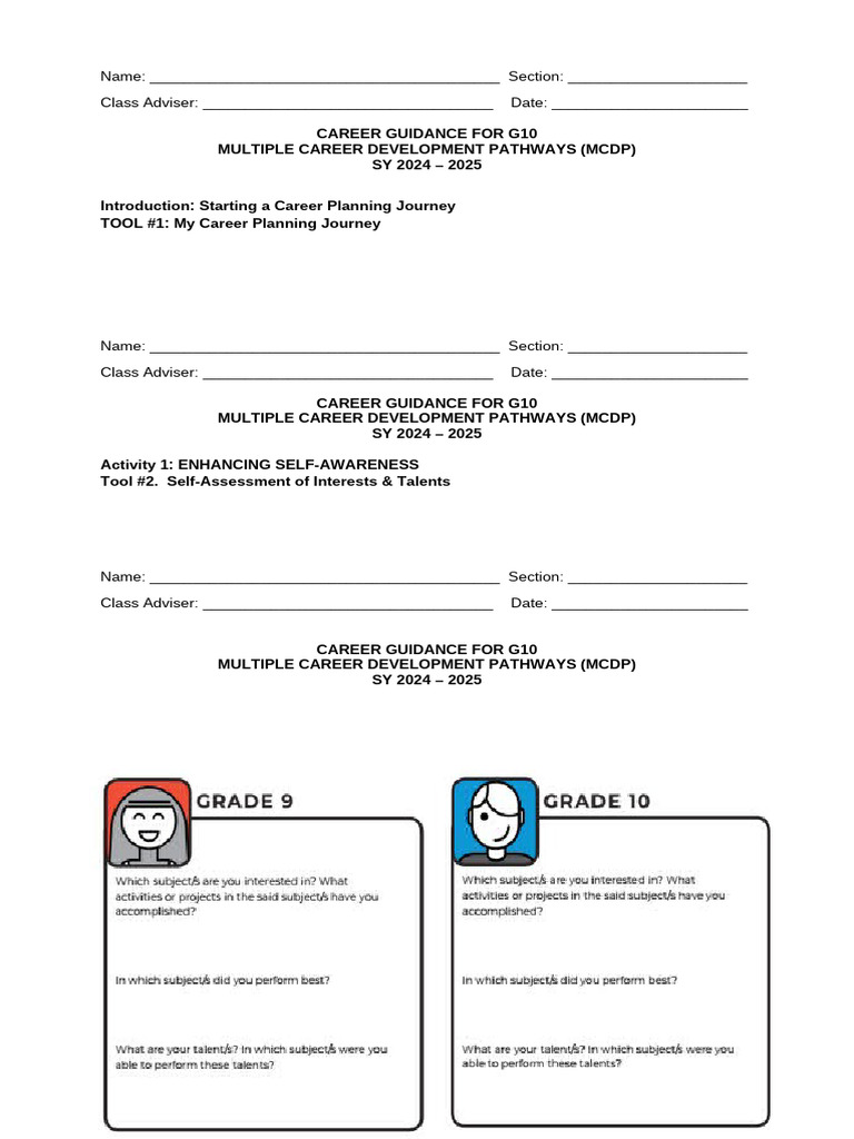 CGP 10 MCDP Activity Sheets | PDF