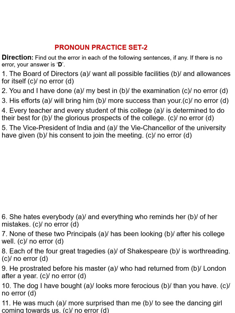 Pronoun Practice Set 2 1734441606588 | PDF