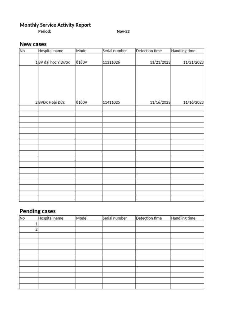 Monthly Activity Report | PDF