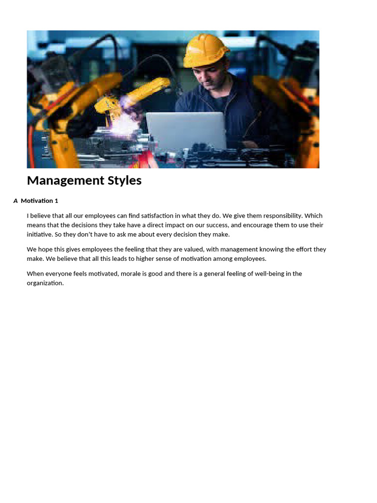 Management Styles | PDF