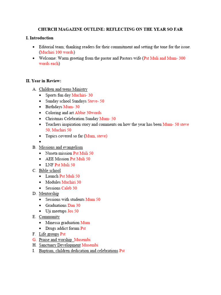 magazine outline | PDF