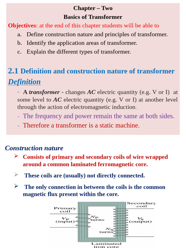 Machine I - Chapter - 02- Transformer | PDF | Transformer | Inductor