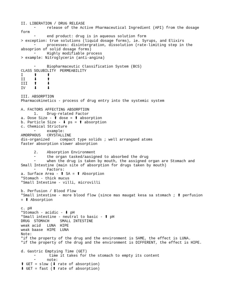 Chapter 2 II. LIBERATION DRUG RELEASE | PDF