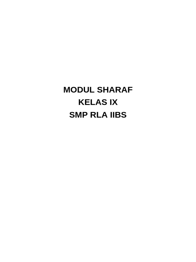 Modul Sharaf | PDF