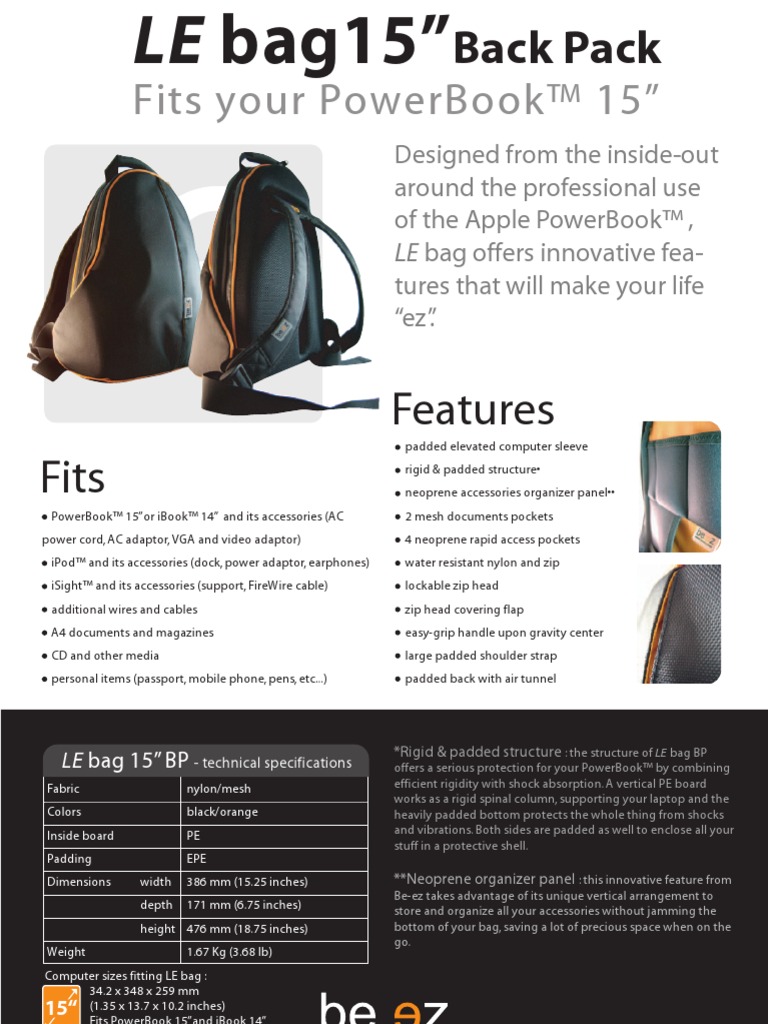 LEbag15 Techdata en | PDF