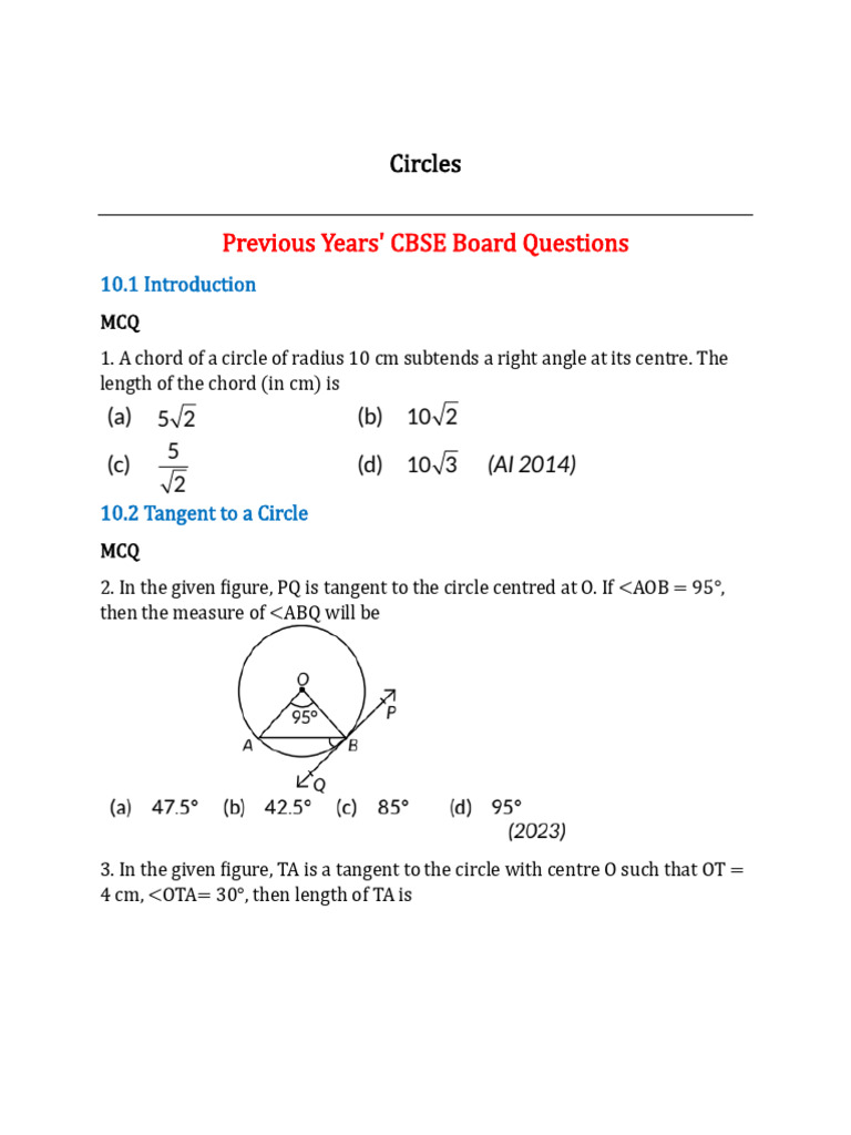 10 Circle Pdf Circle Euclidean Plane Geometry