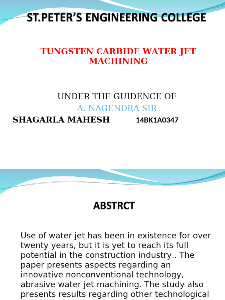 Abrasive Waterjet | PDF | Industrial Processes | Secondary Sector Of ...
