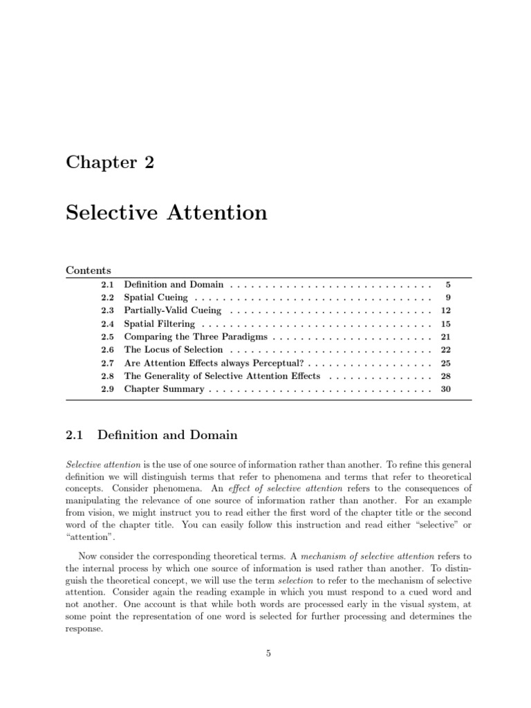 Theories of Selective Attention | PDF | Attention | Contrast (Vision)