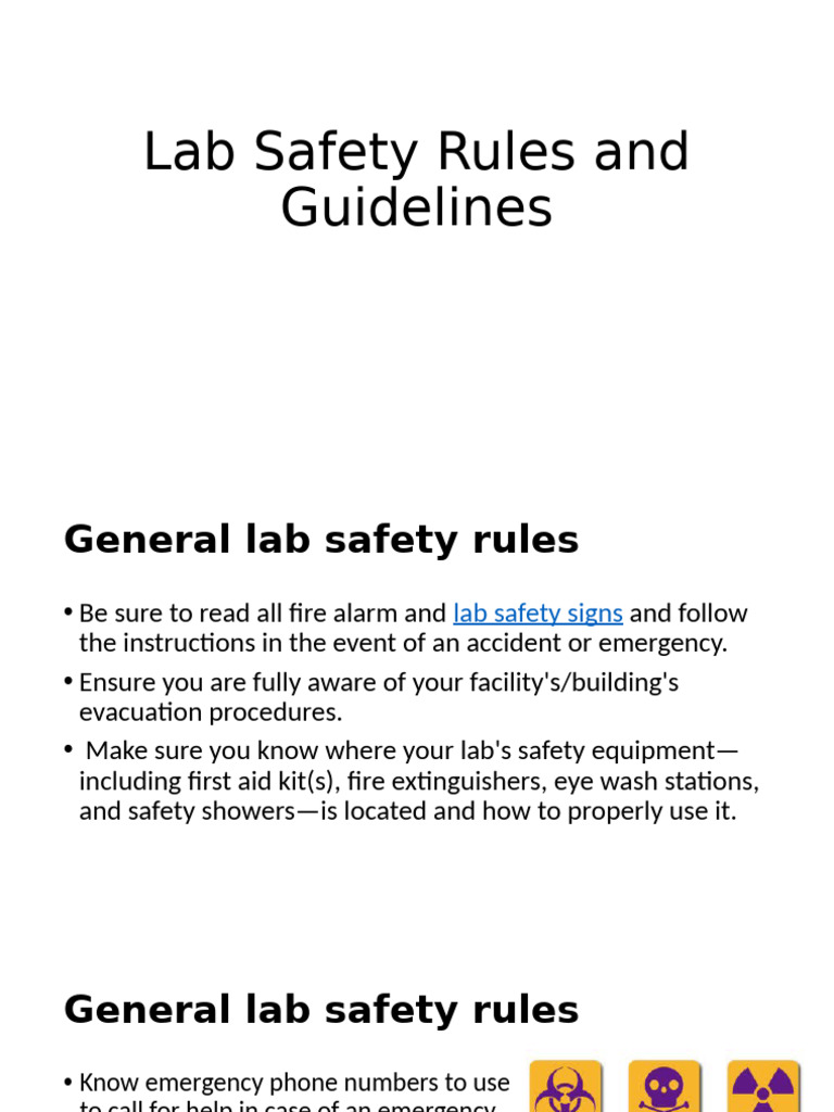 R7 Lab Safety Rules and Guidelines | PDF | Laboratories | Safety