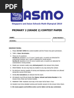 Sasmo Grade 3 Past Paper 2014-2018 | PDF | Area