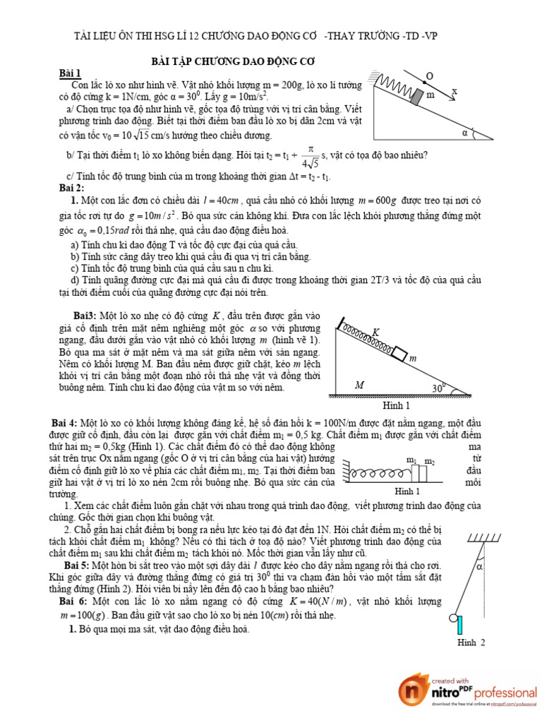 50 Bai Toan Dao Dong Co Luyen Thi Hsg | PDF