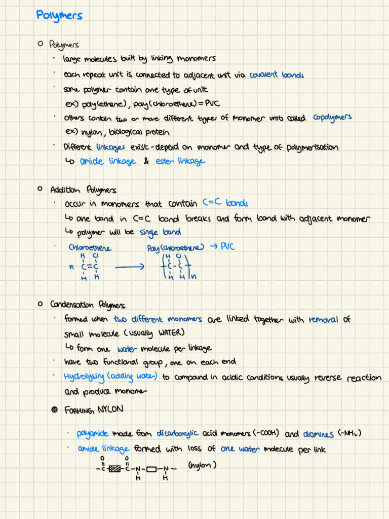 Polymers Igcse Chemistry Pdf Polymers Physical Sciences