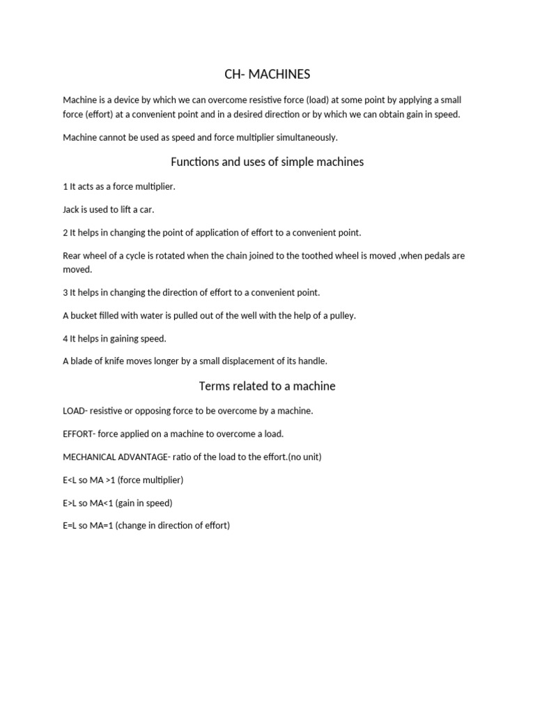 Understanding Simple Machines | PDF