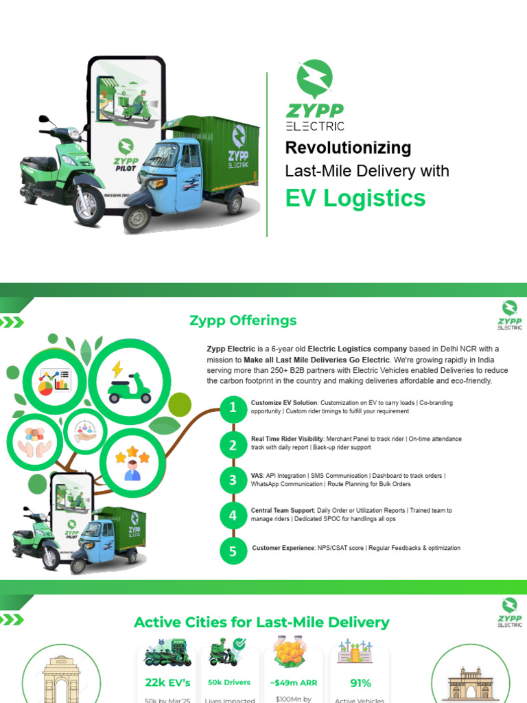 Zypp Electric Delivery Proposal 2W & 3W Logistics | PDF | Transport