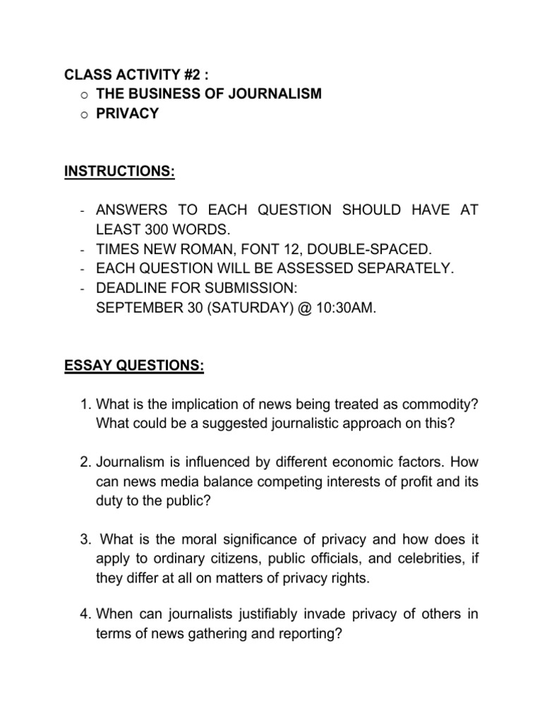 Class Activity #2 | PDF