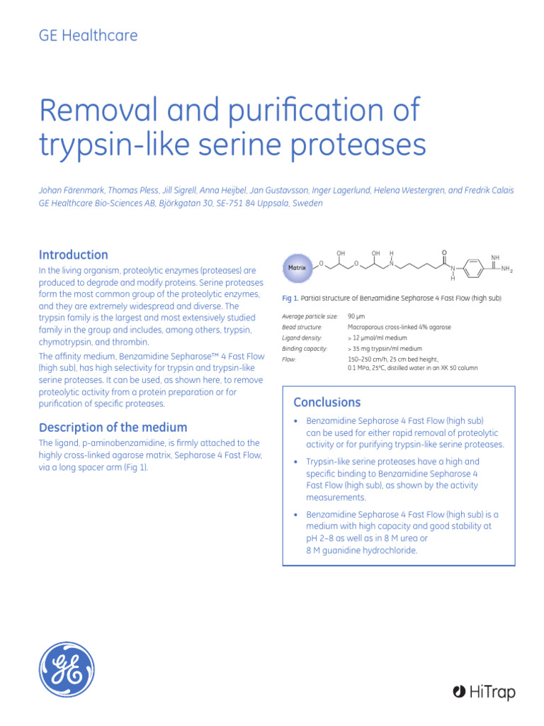 Removal and Pu Proteases | PDF | Protease | Trypsin