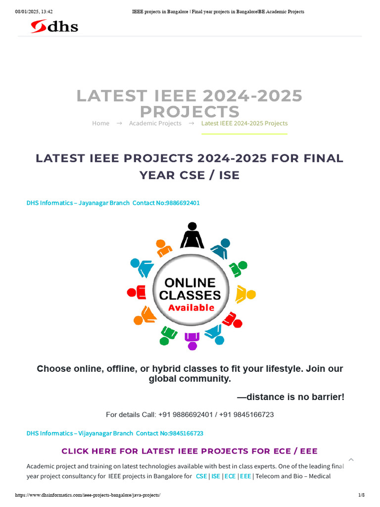 IEEE Projects 2024-2025 Bangalore | PDF | Java (Programming Language ...