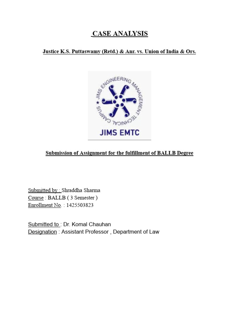 Shraddha Sharma ( Case analysis ) | PDF | Privacy | Right To Privacy