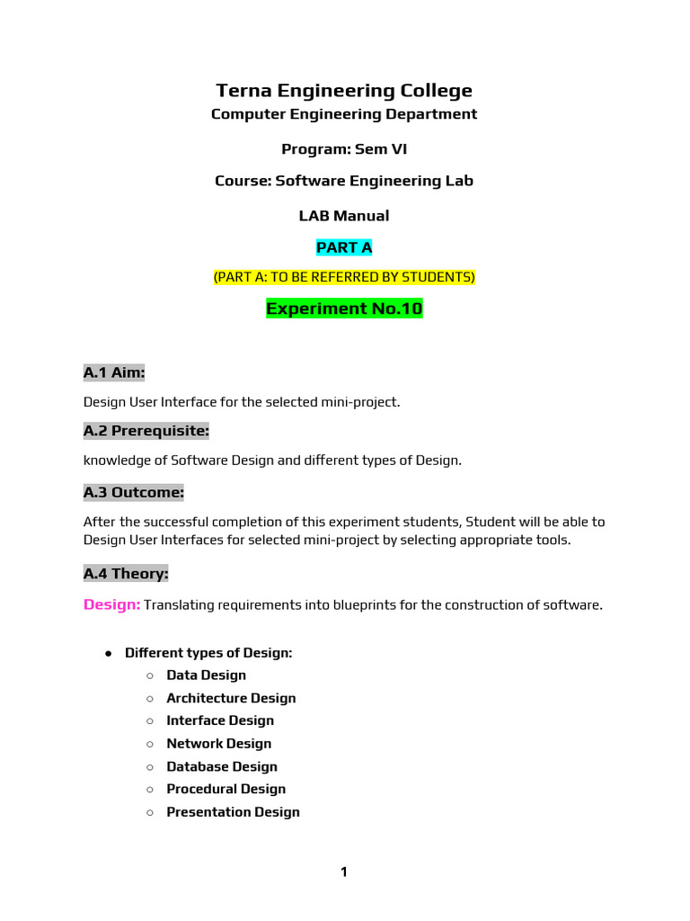 Amey B-50 Software Engineering Lab Experiment-10 | PDF | Graphical User Interfaces | User Interface