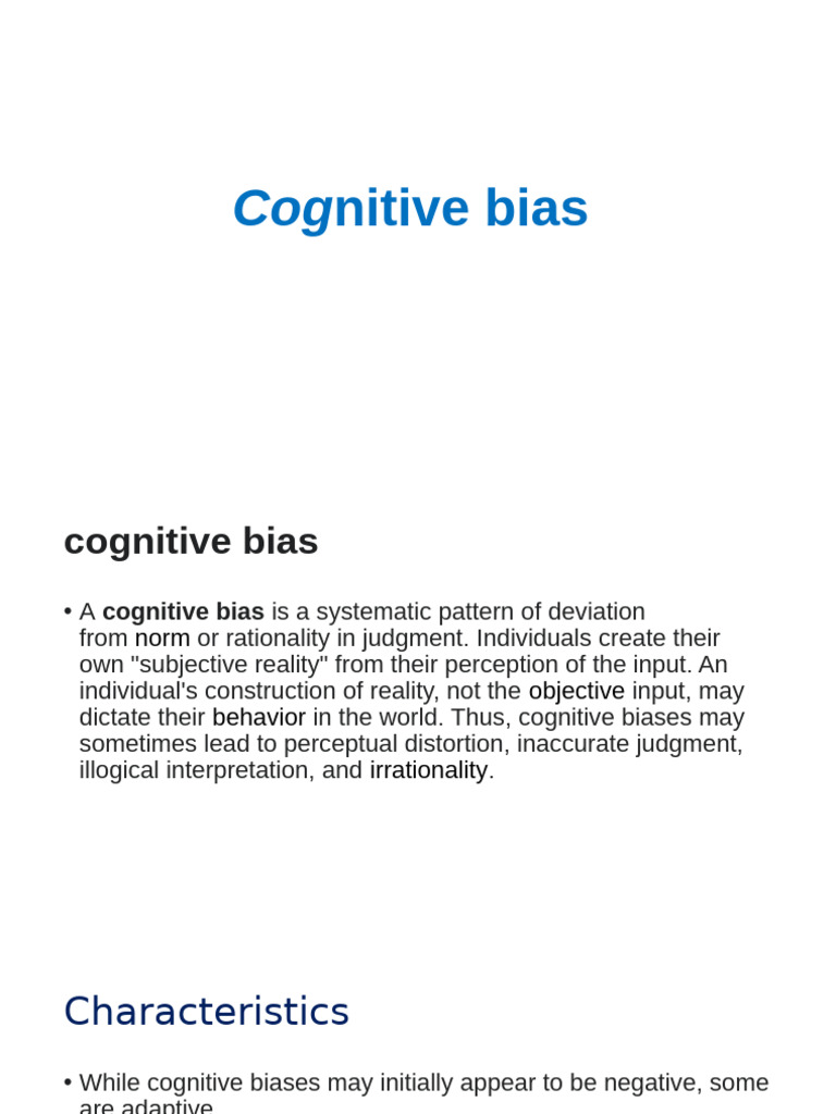 Cognitive Bias | PDF | Psychology | Psychological Concepts