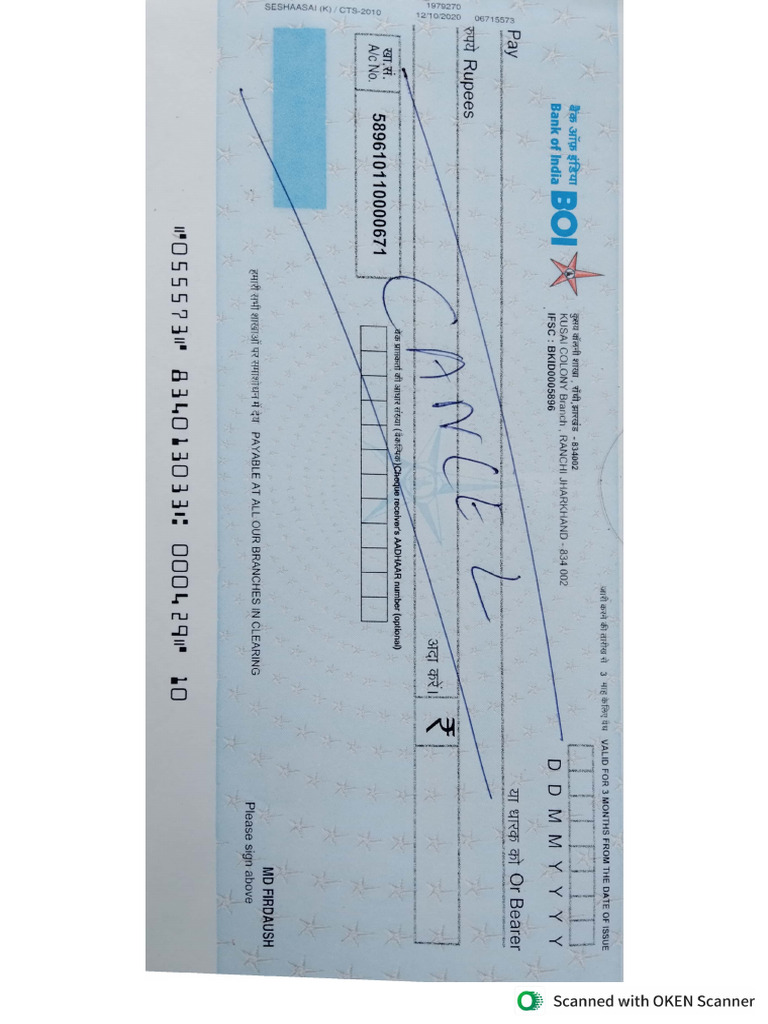 Cancel Cheque | PDF