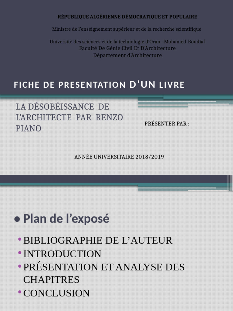 Fiche de Presentation D'un Livre | PDF
