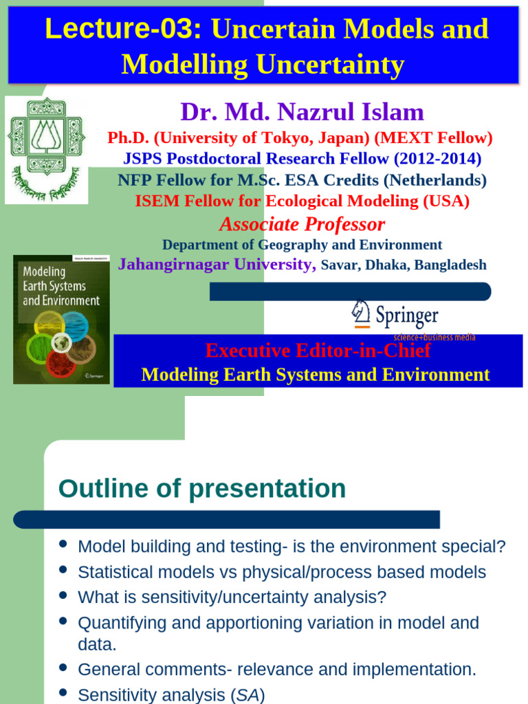 Lecture 03 - Uncertain Models and Modelling Uncertainty | PDF | Sensitivity Analysis | Methodology