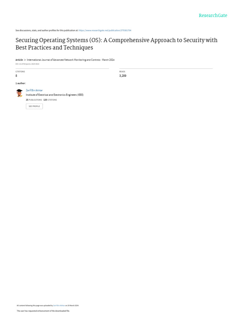 Securing Operating Systems OS A Comprehensive Approach To Security With Best Practices and ...