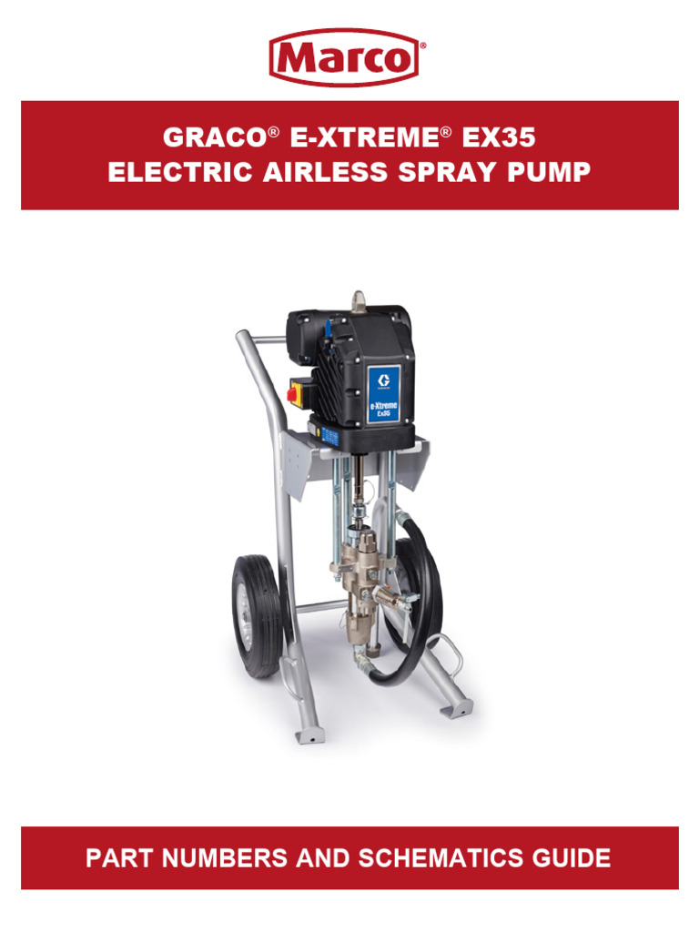 Graco e Xtreme Ex35 Electric Airless Spray Pump Part Numbers and ...