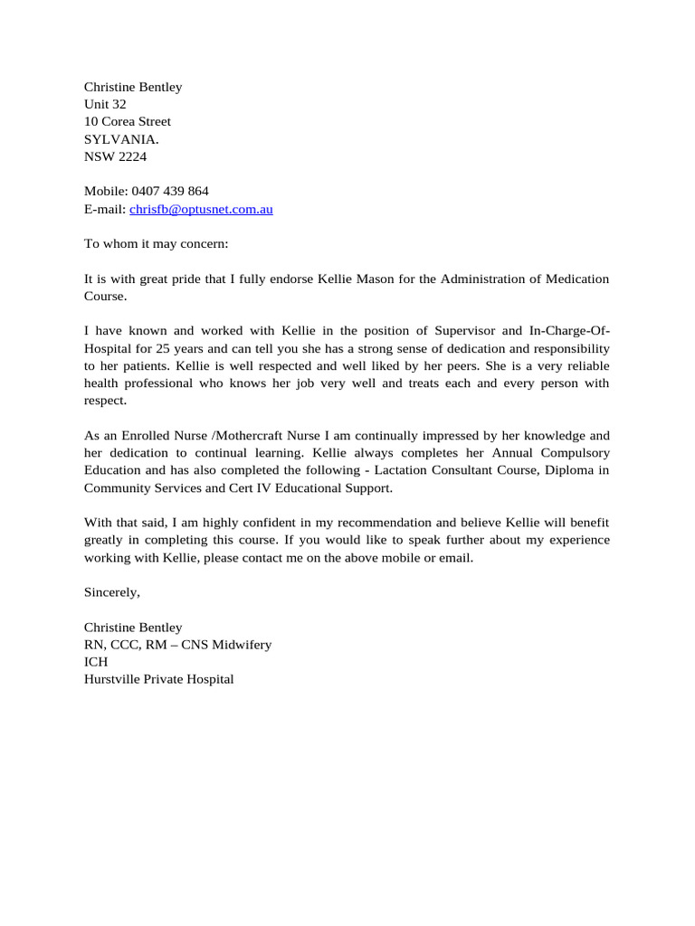 Kellie Mason - Reference Letter | PDF