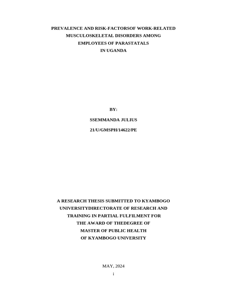 adjusted ssemanda thesis-1-5-2024 | PDF | Occupational Safety And ...