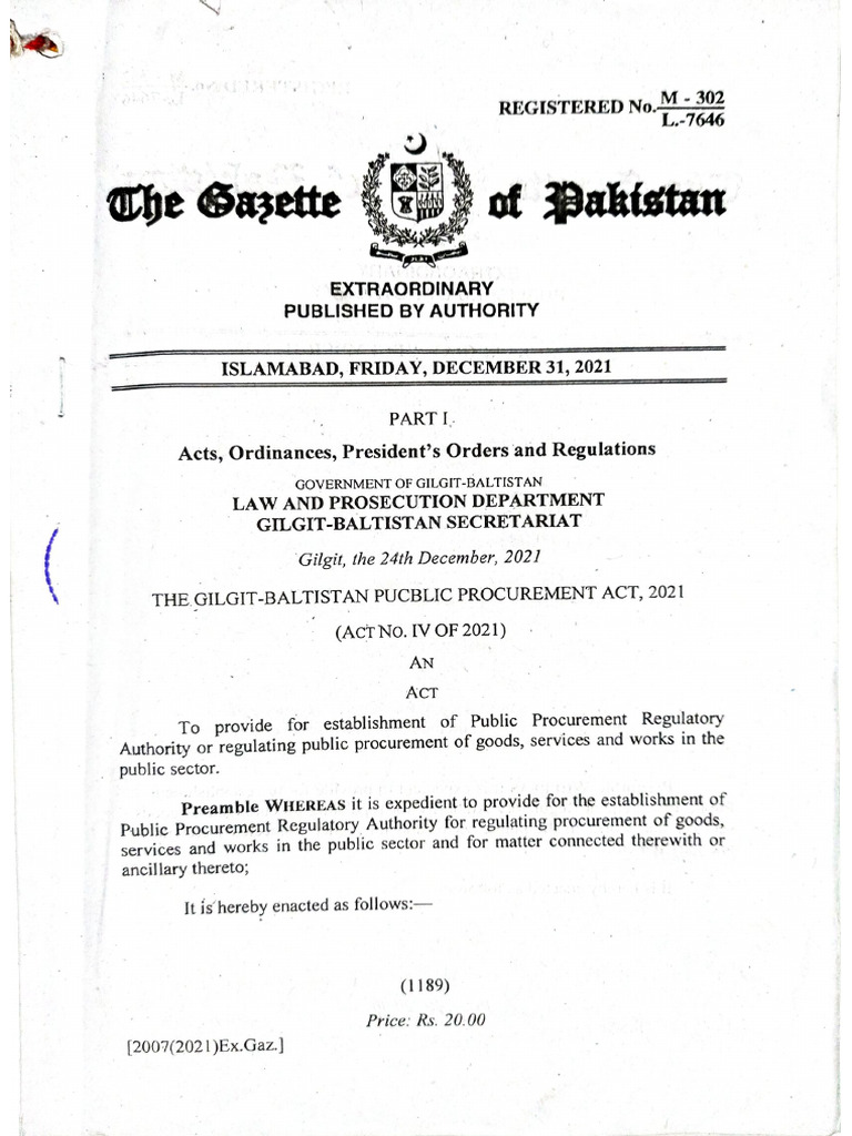 GB Ppra Act 2021 | PDF