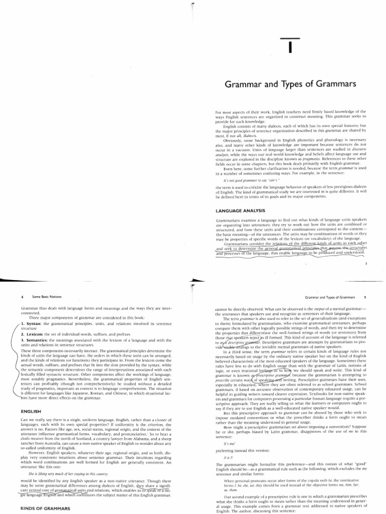 Chapter 1 - Grammar and Types of Grammars | PDF