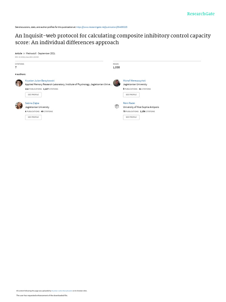 2021 Barzykowski Etal MethodsX | PDF | Cognition | Neuroscience