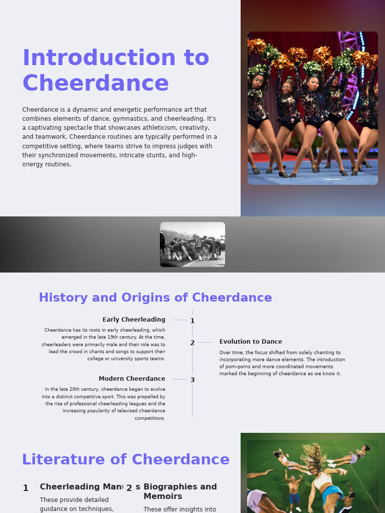 Introduction to Cheerdance | PDF | Cheerleading | Choreography
