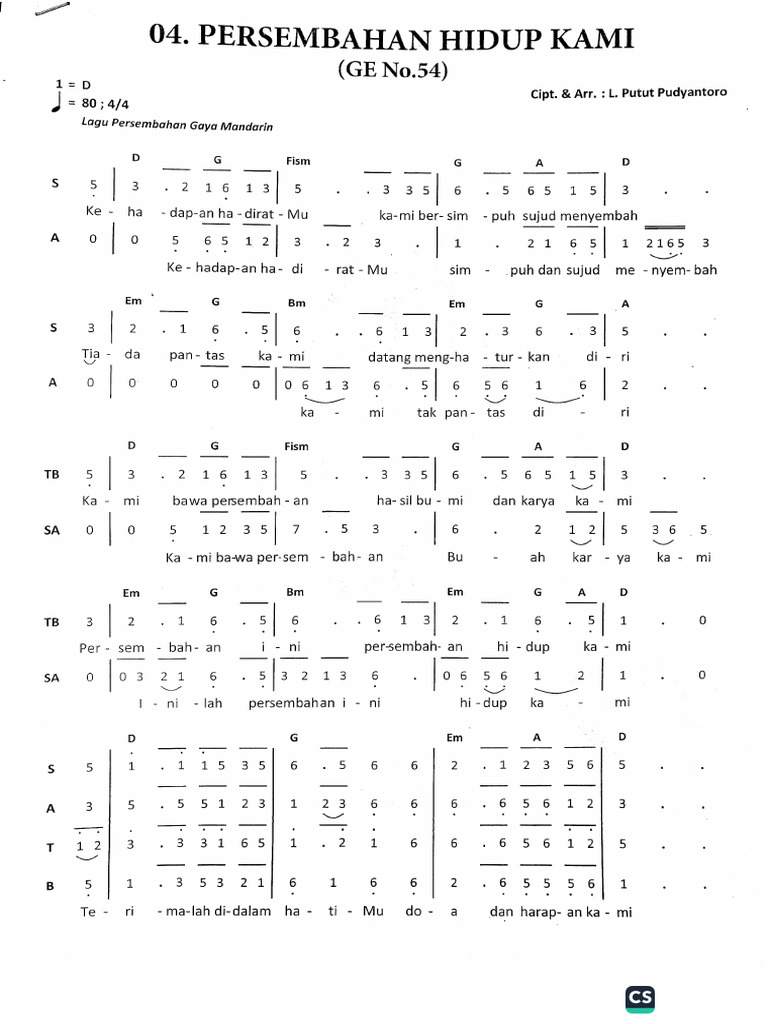 Persembahan Hidup Kami L Putut Pudyantoro 1 Pdf
