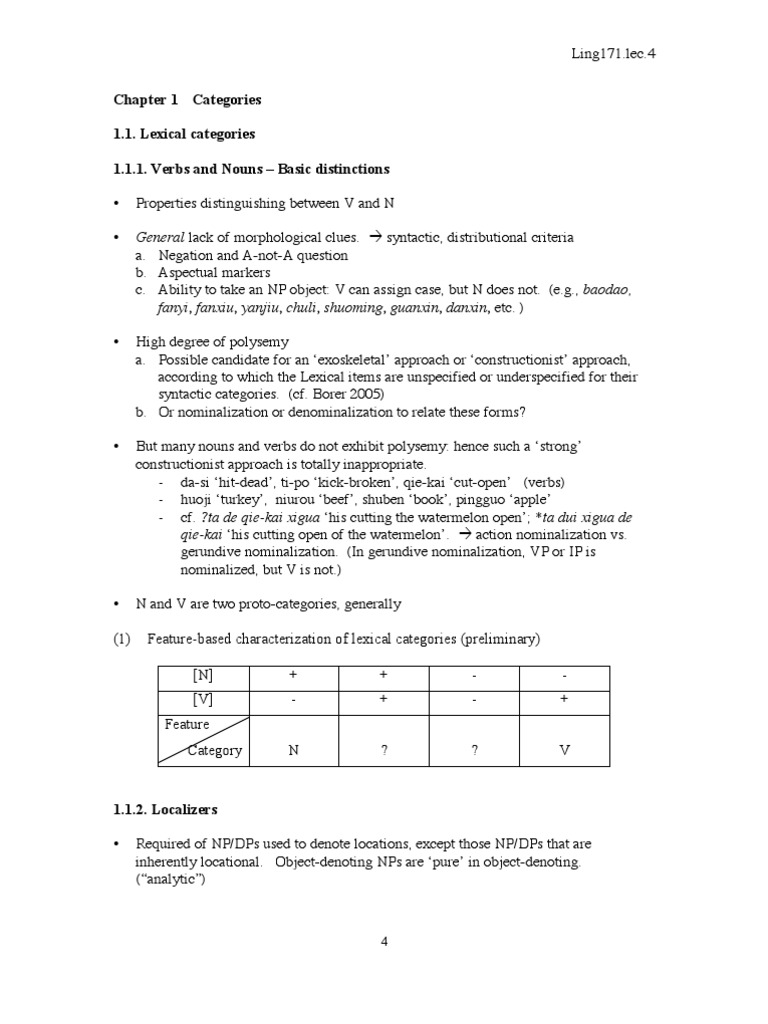 Lexical Categories in Linguistics Analysis | PDF | Preposition And ...