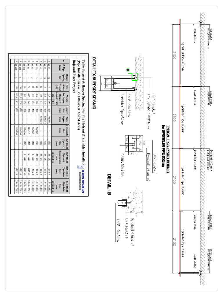 DRAWING SEISMIC SUPPORT SPRINKLER-Layout1 | PDF